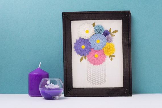 Paper Flower Wall Art Paper Flower Decor Canvas Wall Art | Etsy