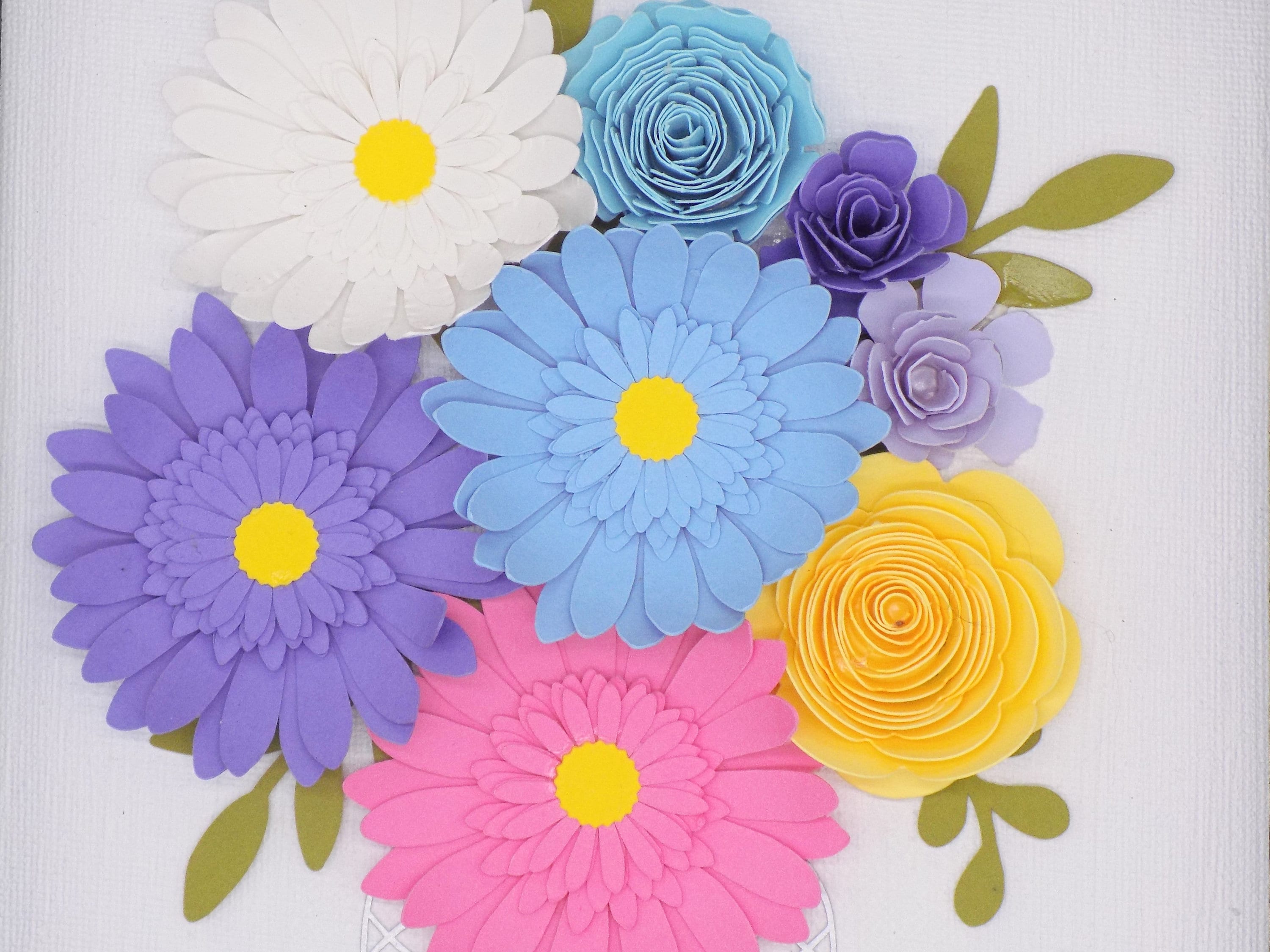 Paper Flower Wall Art Paper Flower Decor Canvas Wall Art - Etsy