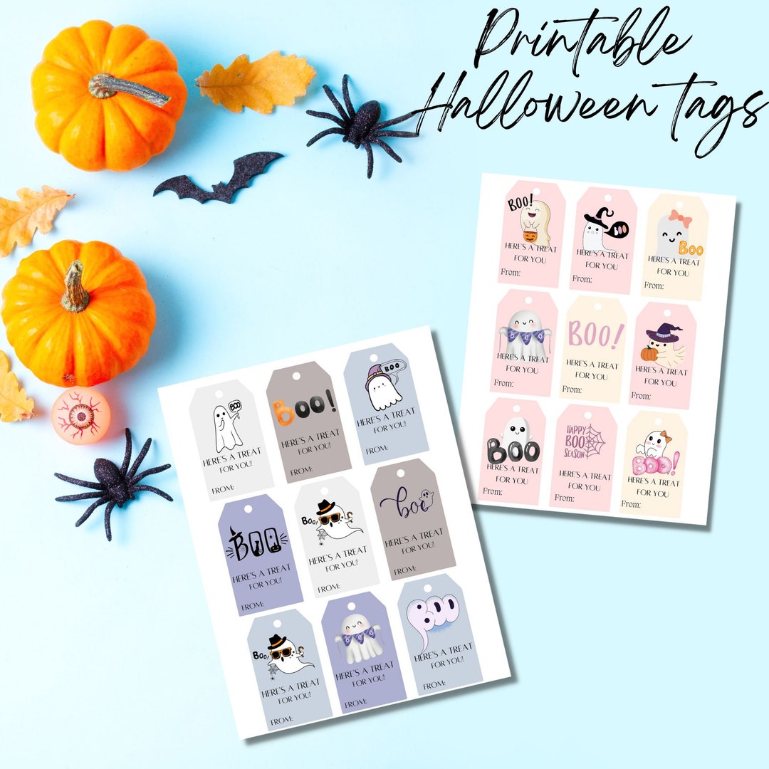 Editable Halloween Gift Tags, Printable Canva Template (PDF Pattern) - Etsy
