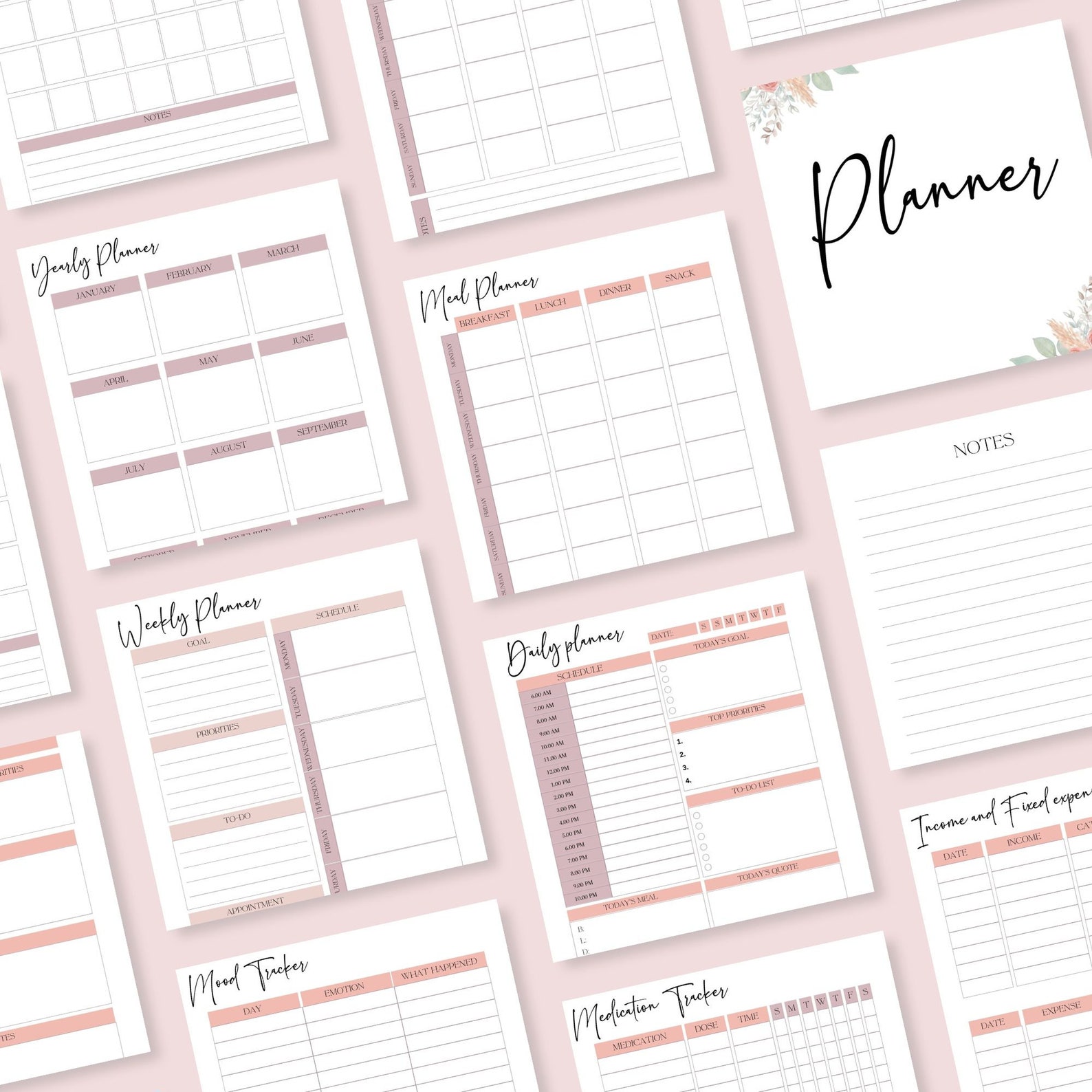 Printable Planner Undated Planner Printable - Etsy