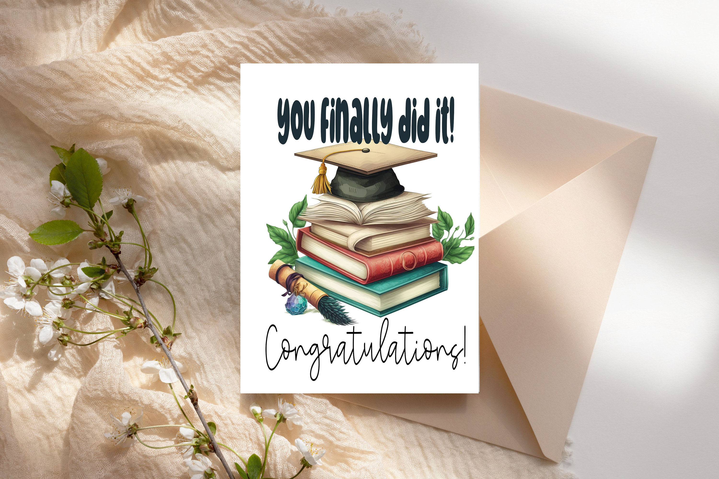 Graduation Printable Card, You Finally Did It Congratulation Greeting ...