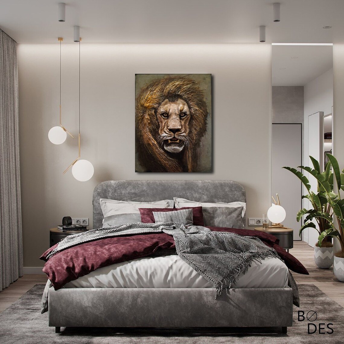 Lion Wall Decor Lion Sculpture on the Wall Lion Art Tiles - Etsy