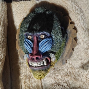 Sculpture monkey decor on the wall evil monkey painting on | Etsy