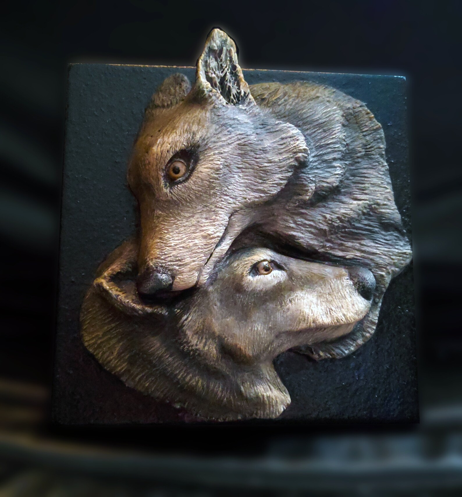 Wall Sculpture Wolves Relief Wolves Wall Decor Interior Decor | Etsy