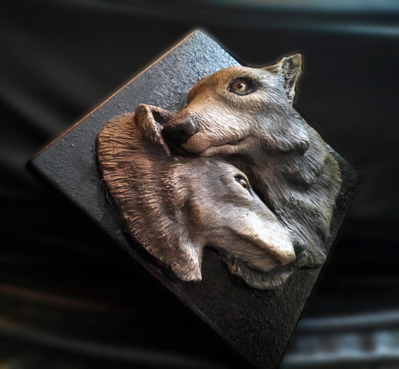 Wall Sculpture Wolves Relief Wolves Wall Decor Interior Decor - Etsy