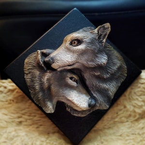 Wall Sculpture Wolves Relief Wolves Wall Decor Interior Decor - Etsy