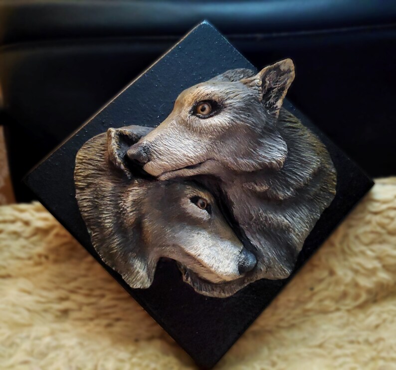 Wall Sculpture Wolves Relief Wolves Wall Decor Interior Decor - Etsy