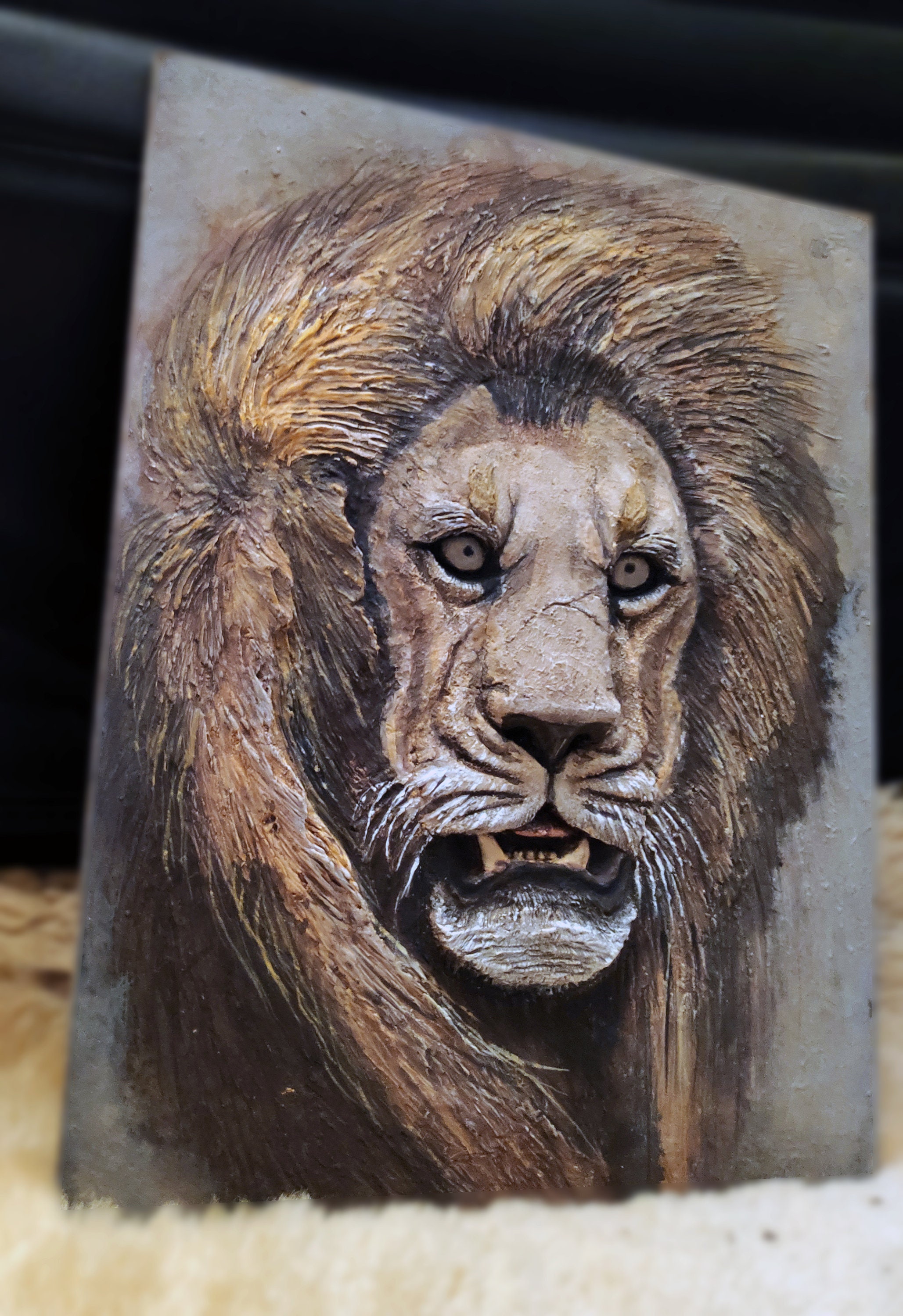 Lion Wall Decor, Lion Sculpture on the Wall, Lion Art Tiles, Lion Bas ...