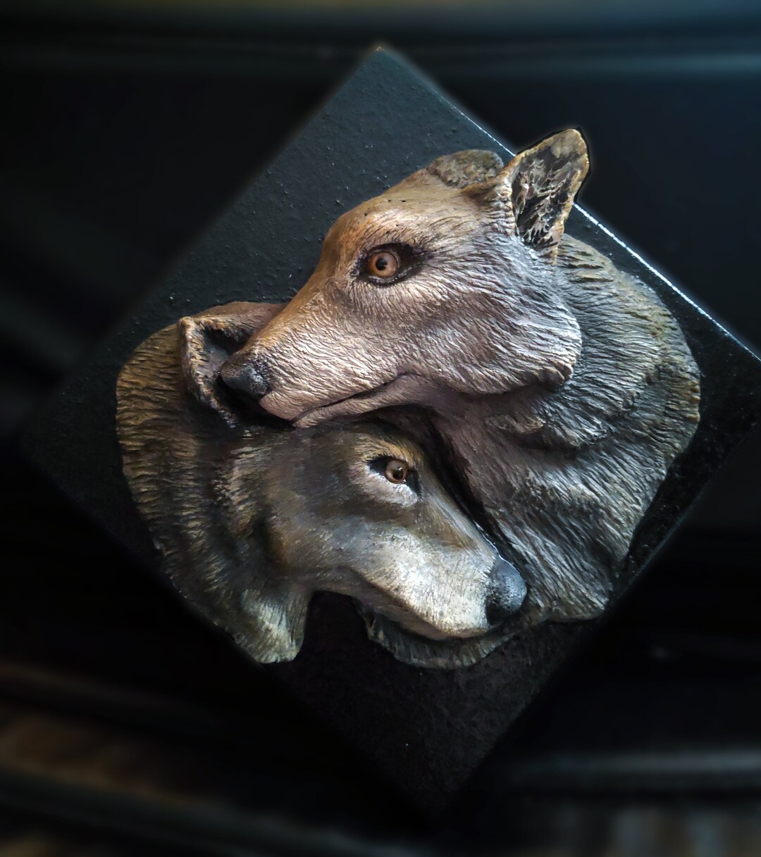 Wall Sculpture Wolves Relief Wolves Wall Decor Interior Decor - Etsy