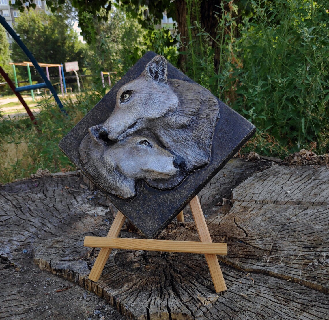 Wall Sculpture Wolves Relief Wolves Wall Decor Interior Decor | Etsy