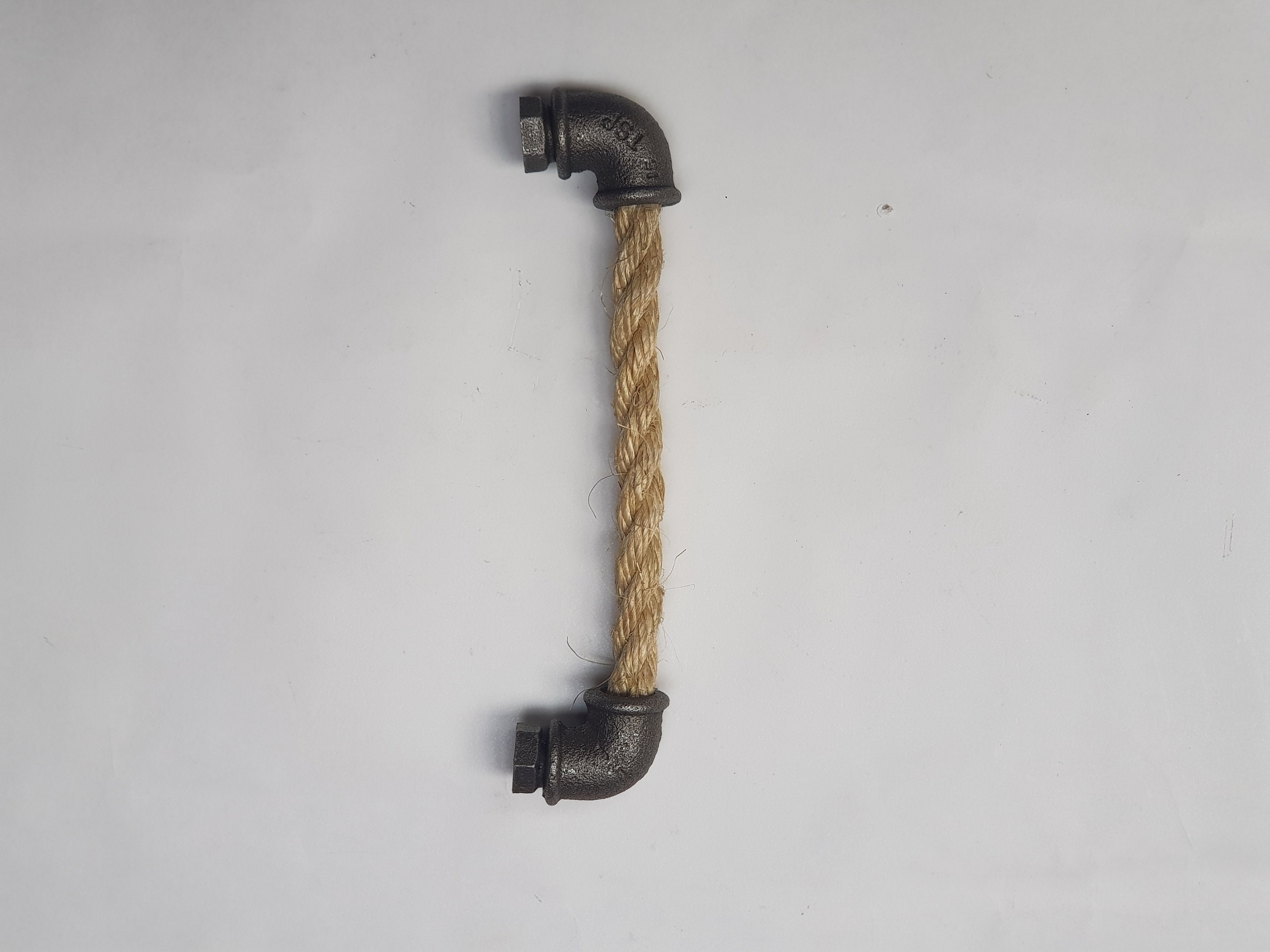 Industrial Pull Handle From Malleable Iron and Linen Rope | Etsy