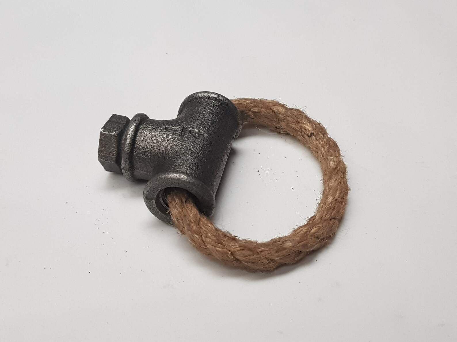 Industrial Pull Handle From Malleable Iron and Linen Rope - Etsy