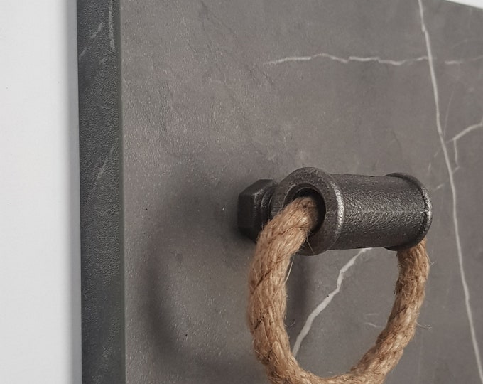 Industrial Pull Handle From Malleable Iron and Linen Rope - Etsy