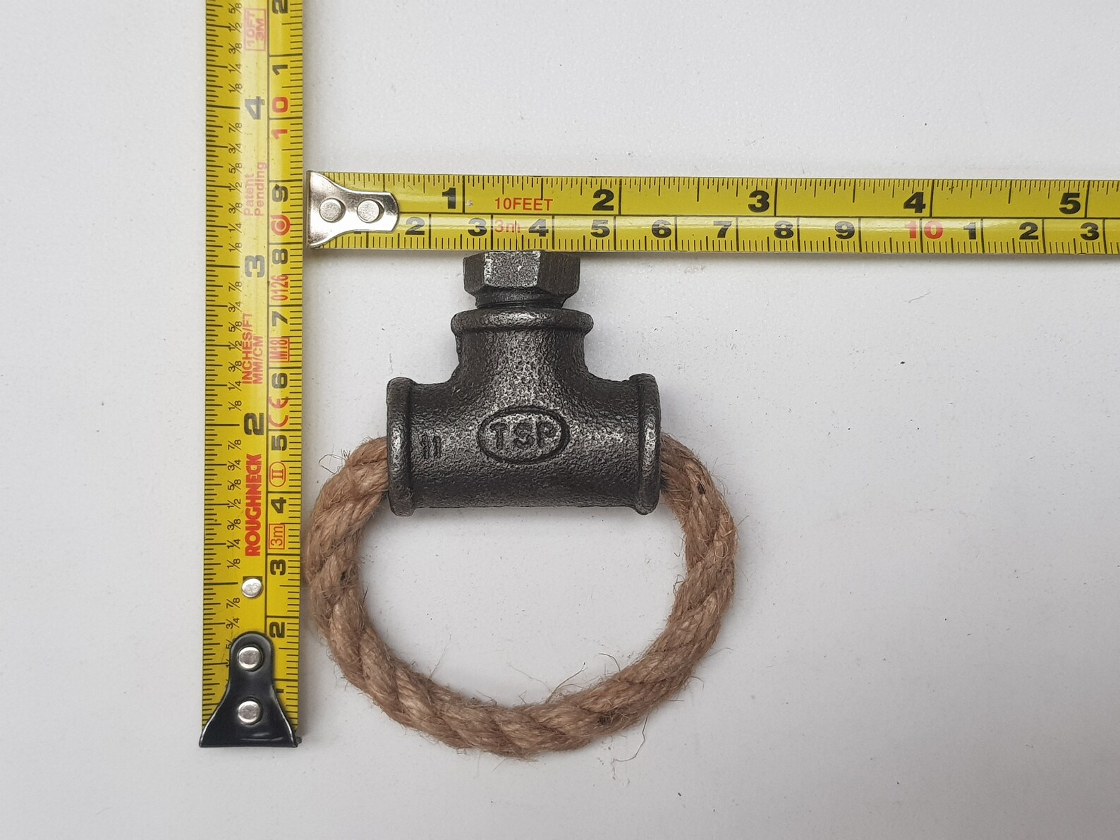 Industrial Pull Handle From Malleable Iron and Linen Rope | Etsy