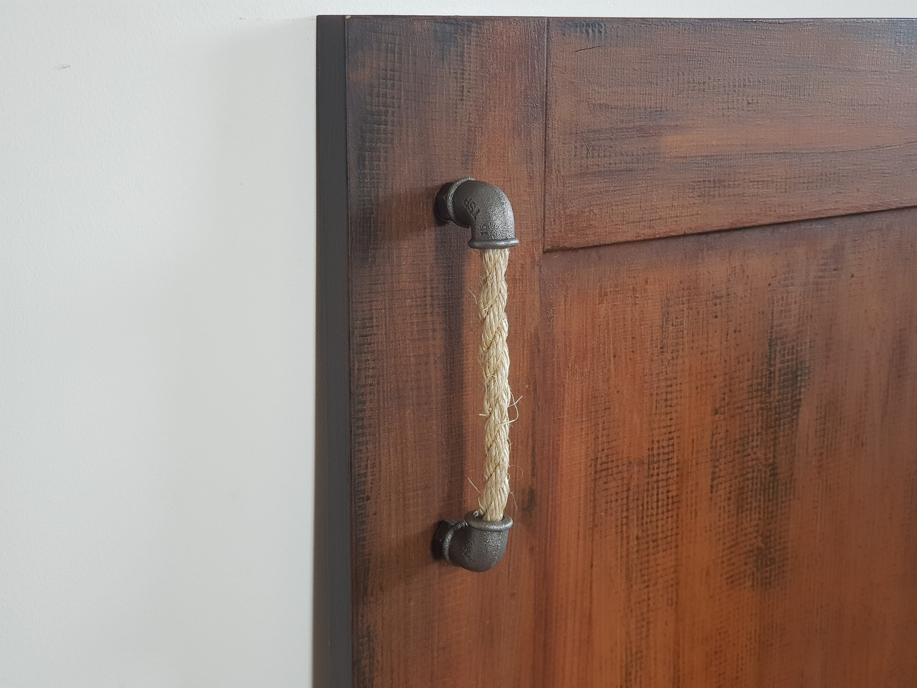 Industrial Pull Handle From Malleable Iron and Linen Rope - Etsy