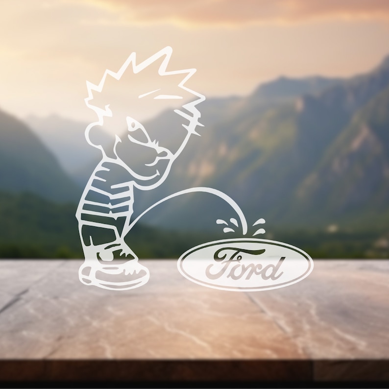 Piss on Ford Calvin Car Decal, Dodge Trucks Decal, Ford Decal, Chevy ...