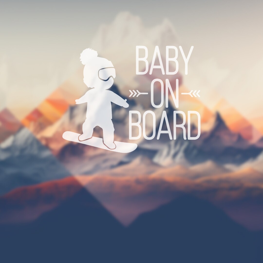 Baby on Board, Snowboard Decal, Baby Snowboard Decal, Baby Car Decal ...