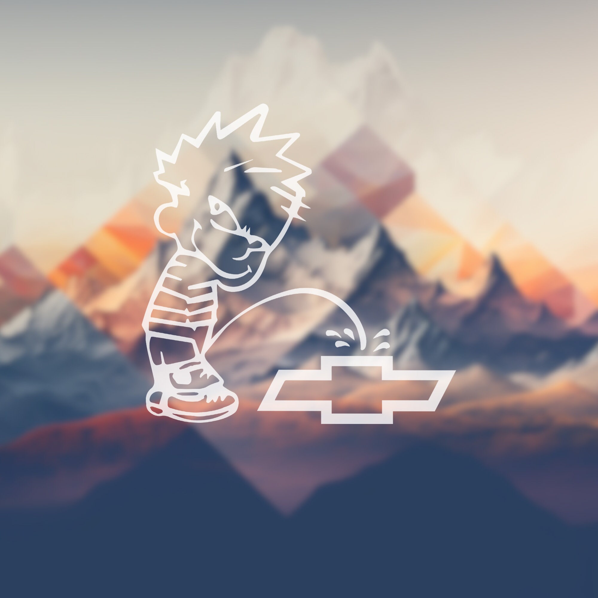 Piss on Chevy Calvin Car Decal, Dodge Trucks Decal, Ford Decal, Dodge ...