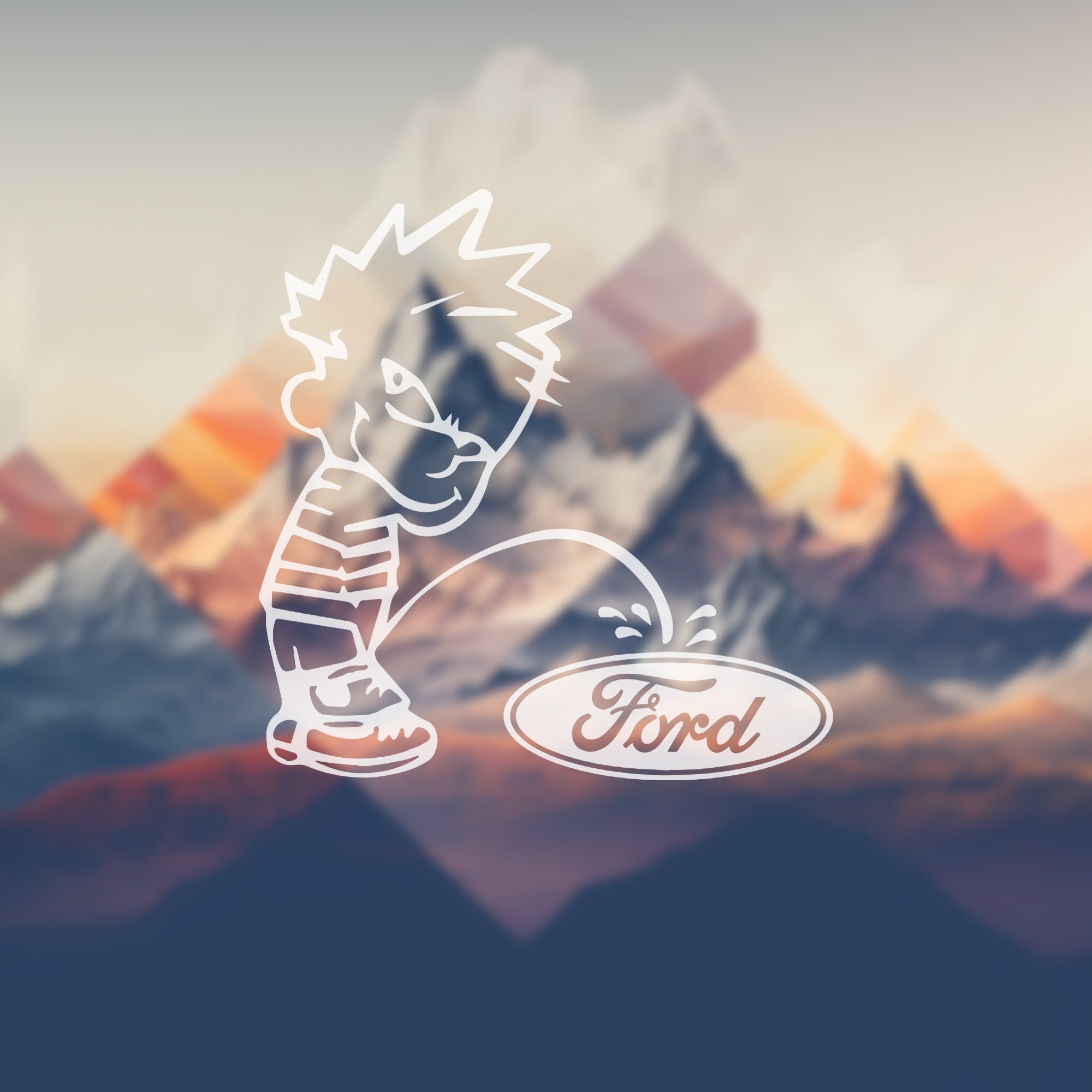 Piss on Ford Calvin Car Decal, Dodge Trucks Decal, Ford Decal, Chevy ...