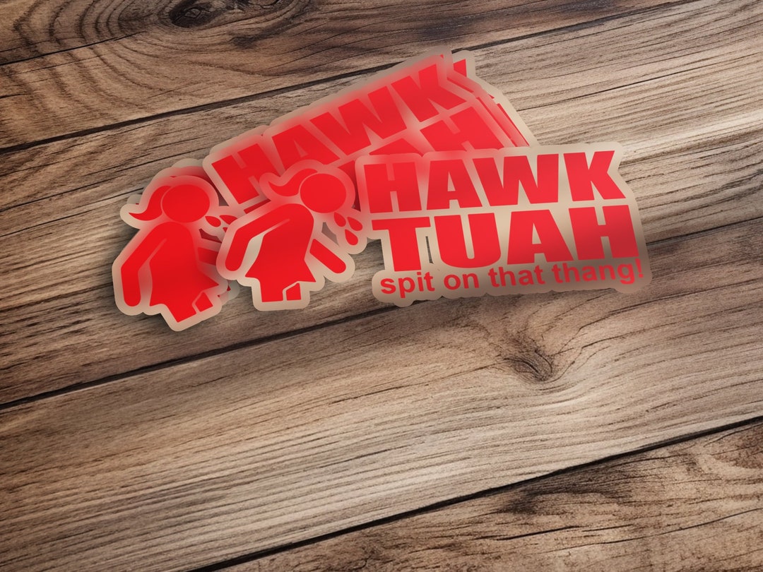HAWK TUAH Spit on That Thang Funny Sticker, Humorous Sticker, Spit on ...