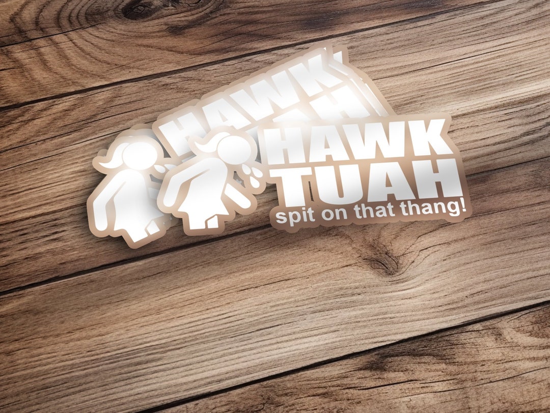 HAWK TUAH Spit on That Thang Funny Sticker, Humorous Sticker, Spit on ...