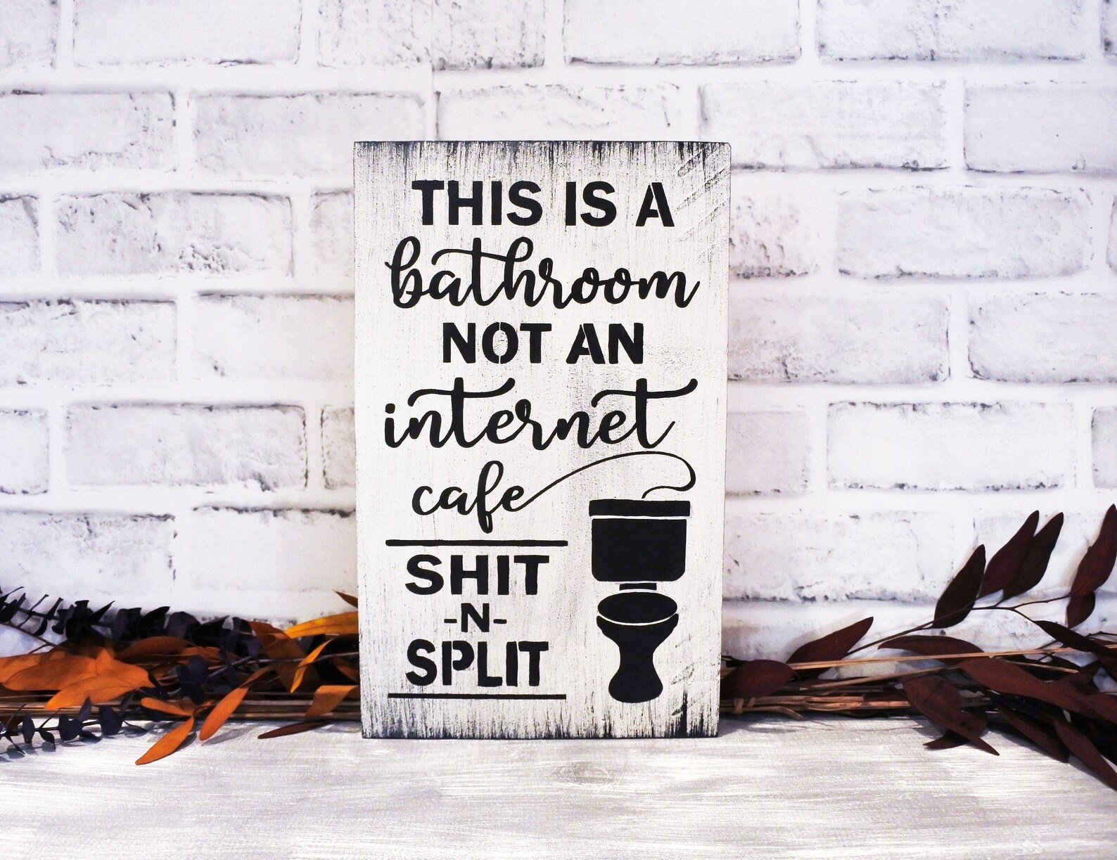 Shit and Split Bathroom Sign Funny Sarcastic Sign - Etsy