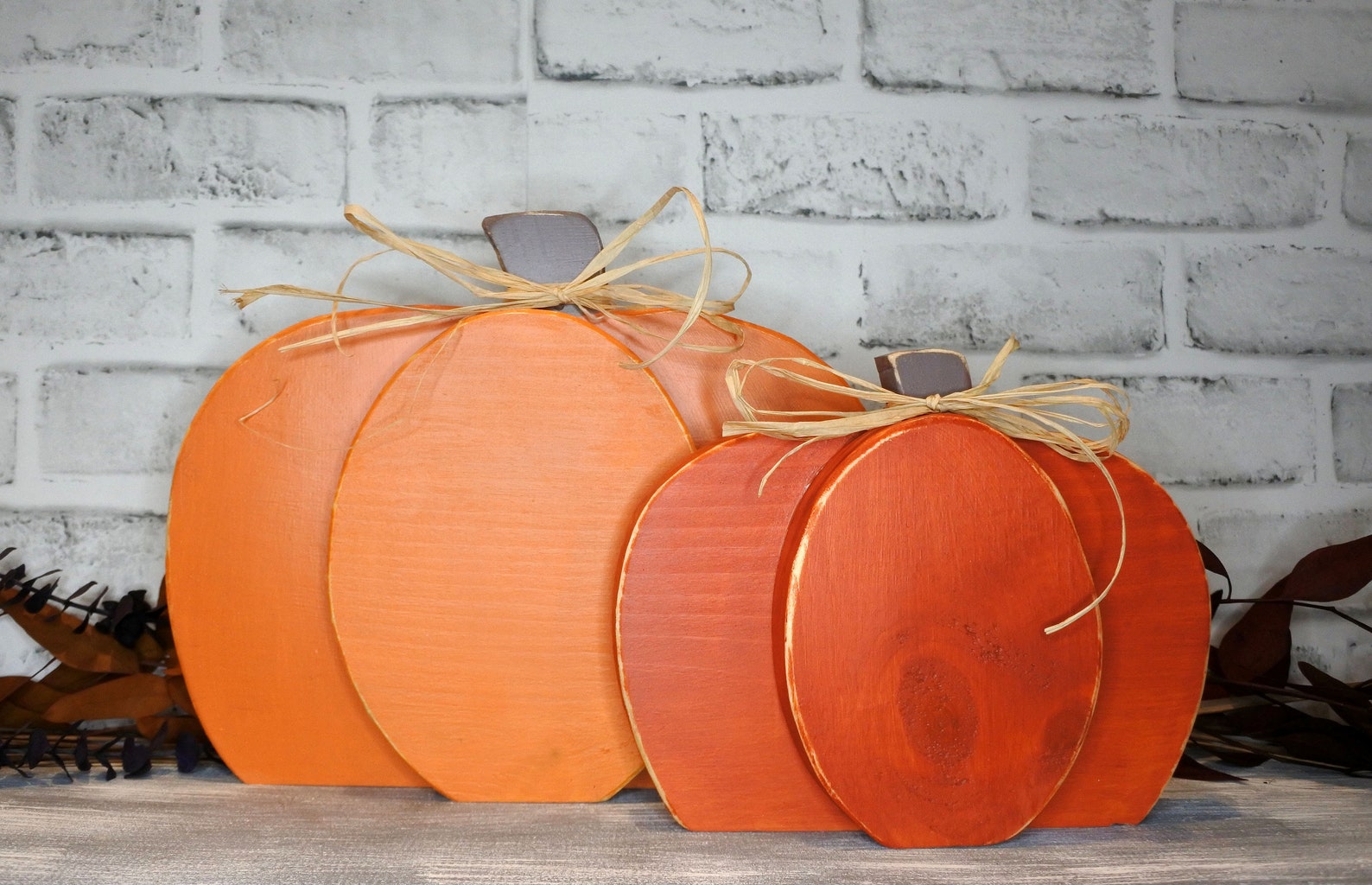 Calabazas de madera Decoración de otoño Shelf Sitter | Etsy