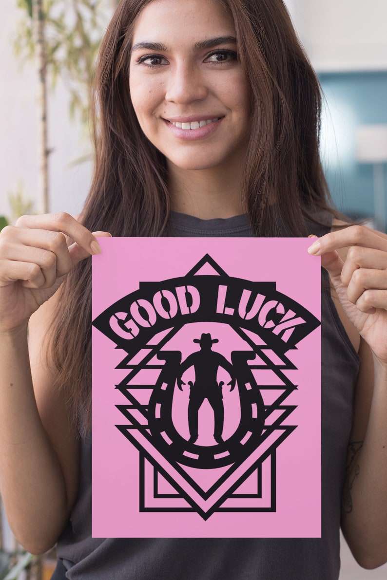 Good Luck Svg Cowboy Dxf Horseshoe Dxf Dxf File for Laser Wild - Etsy
