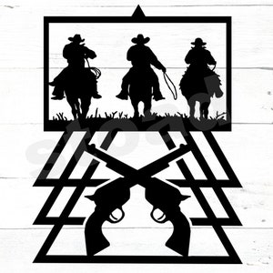 Cowboy Scene Svg Western Dxf File for Laser Cutting Dxf for Plasma Cnc ...