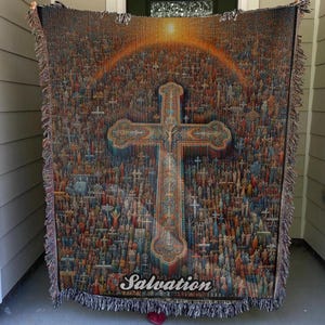 Personalized Cross Woven Blankets Custom Name Blanket Faith Blanket ...
