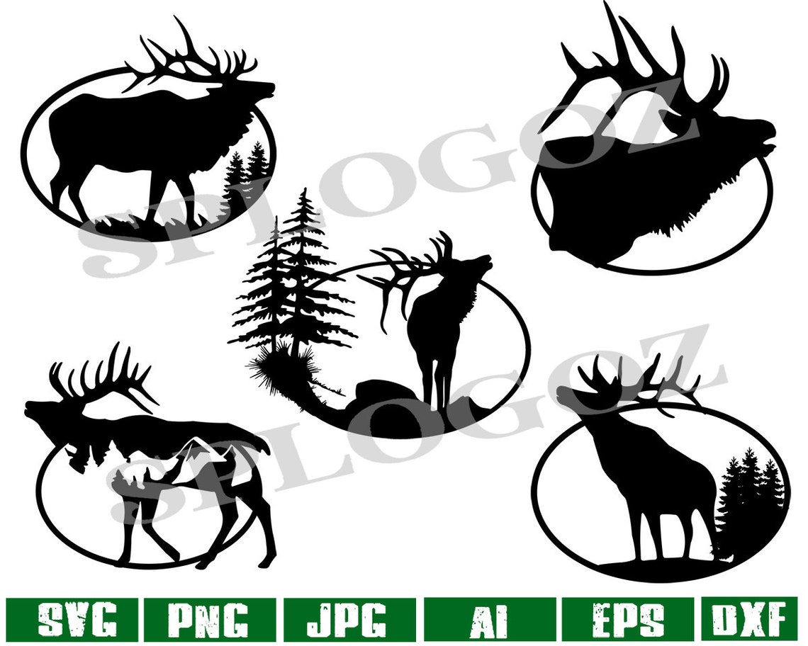 Elk Svg, Elks Svg, Elk Logo, Elk Dxf, Elk Designs, Elk Decal, Elk Sign ...