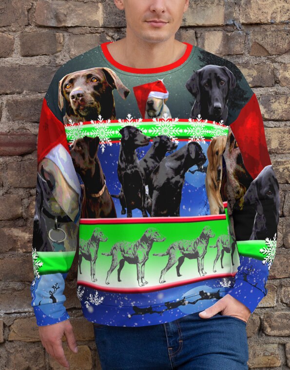 Ugly Christmas Labrador Retriever Sweatshirt, Chocolate Labrador ...