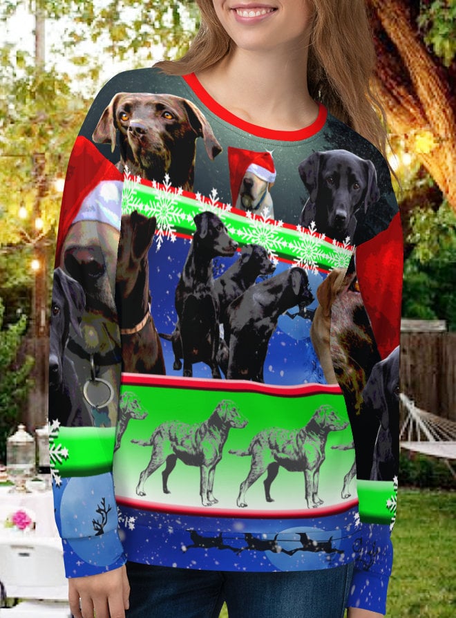 Ugly Christmas Labrador Retriever Sweatshirt Chocolate - Etsy