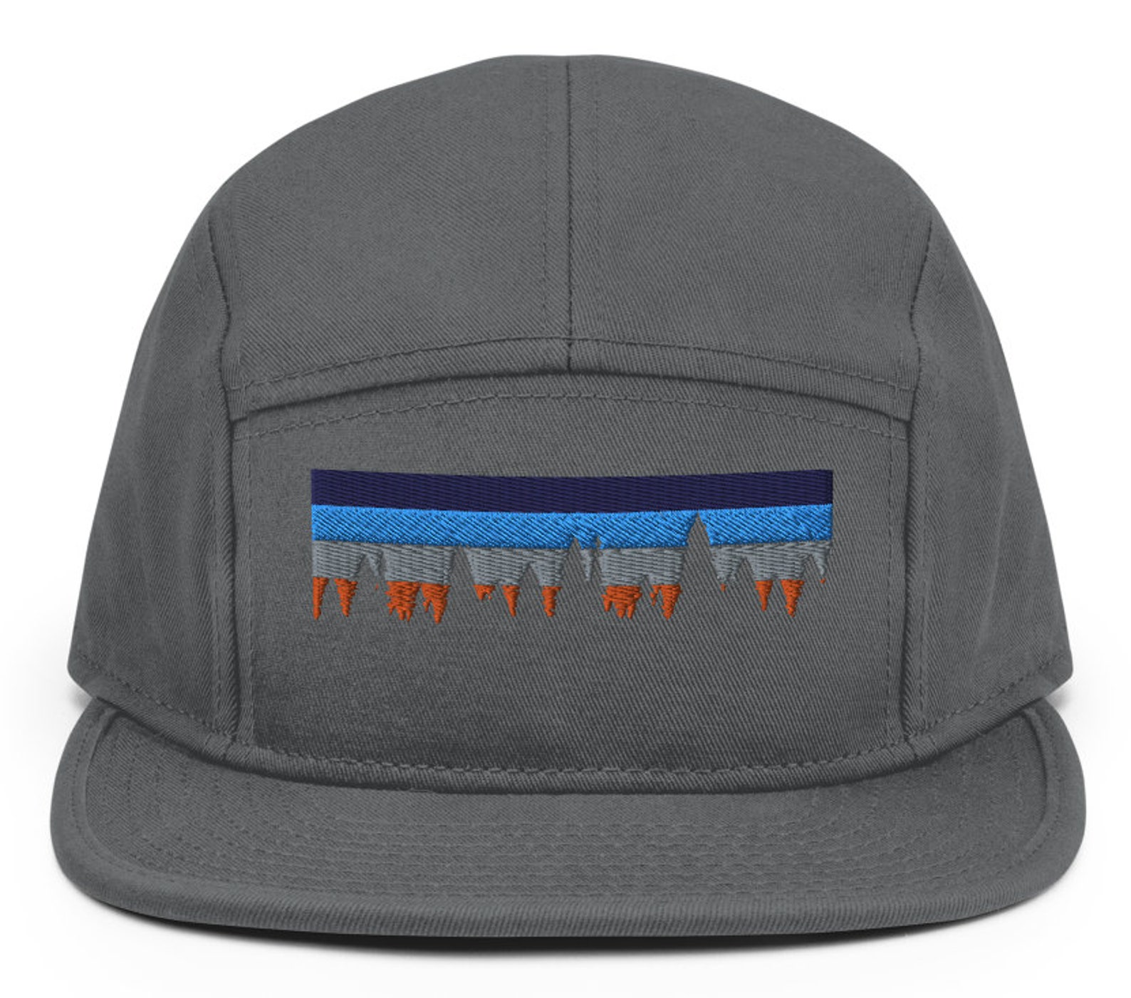 Alpine Forest 5 Panel Cap Hiking Cap Camping Hat Adventure - Etsy