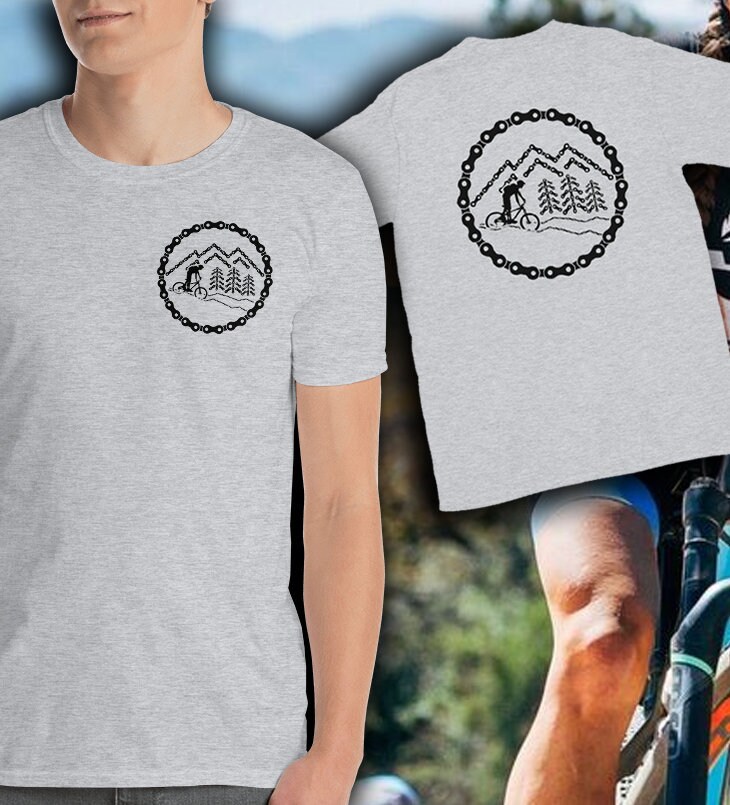 Mountain Biking T Shirt front and Back Print Graphic Tee - Etsy