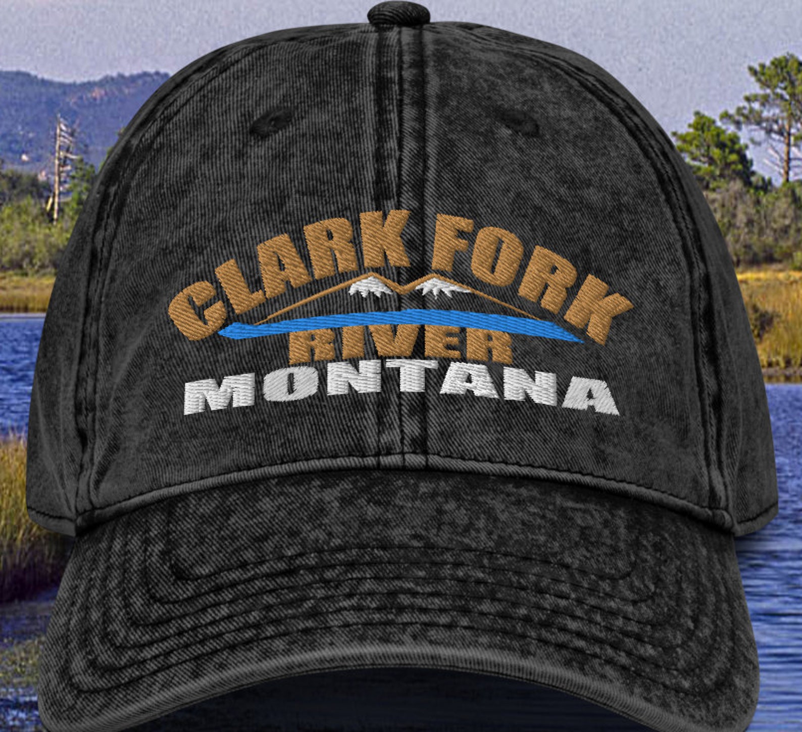 Clark Fork River Montana Low Profile Cap Fly Fishing Cap | Etsy
