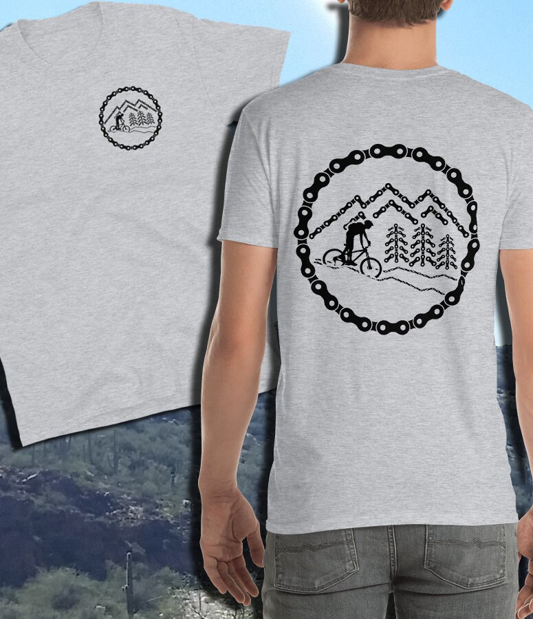 Mountain Biking T Shirt front and Back Print Graphic Tee - Etsy
