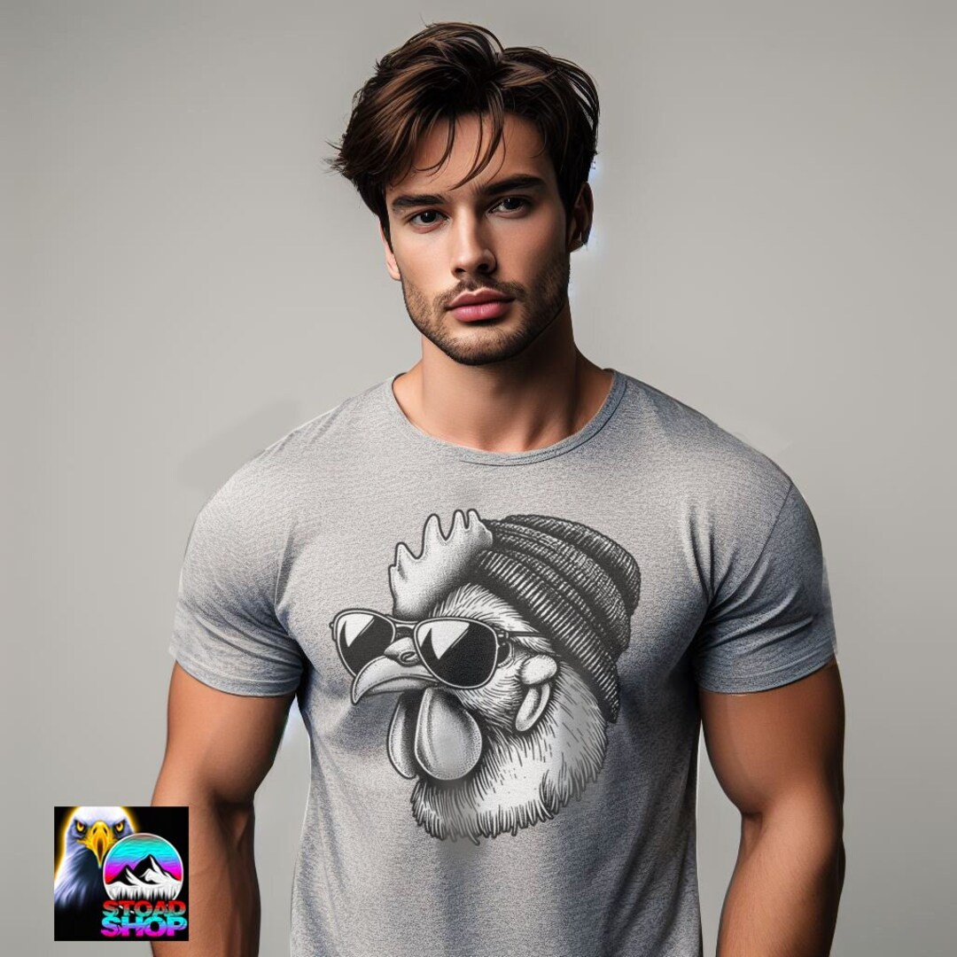 Rooster With Glasses Tshirt Cool Rooster Tee Funny Chicken Shirt ...