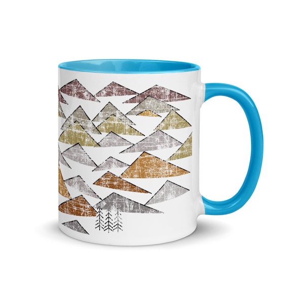 Mountain Peak Coffee Mug Fall Mountain Mug Outdoor Theme - Etsy