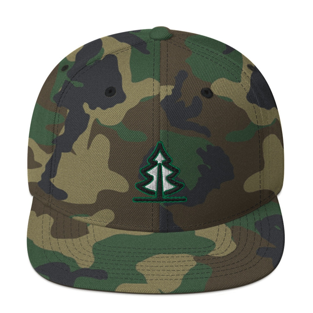 Snap Back Baseball Tree Cap | Retro Tree Logo - Pine Tree Classic High ...