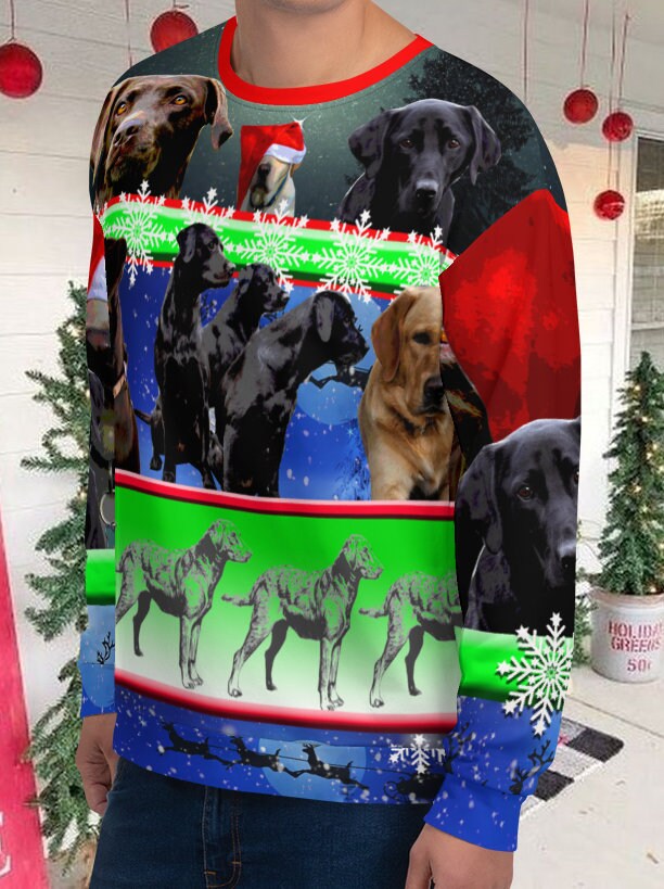 Ugly Christmas Labrador Retriever Sweatshirt Chocolate - Etsy