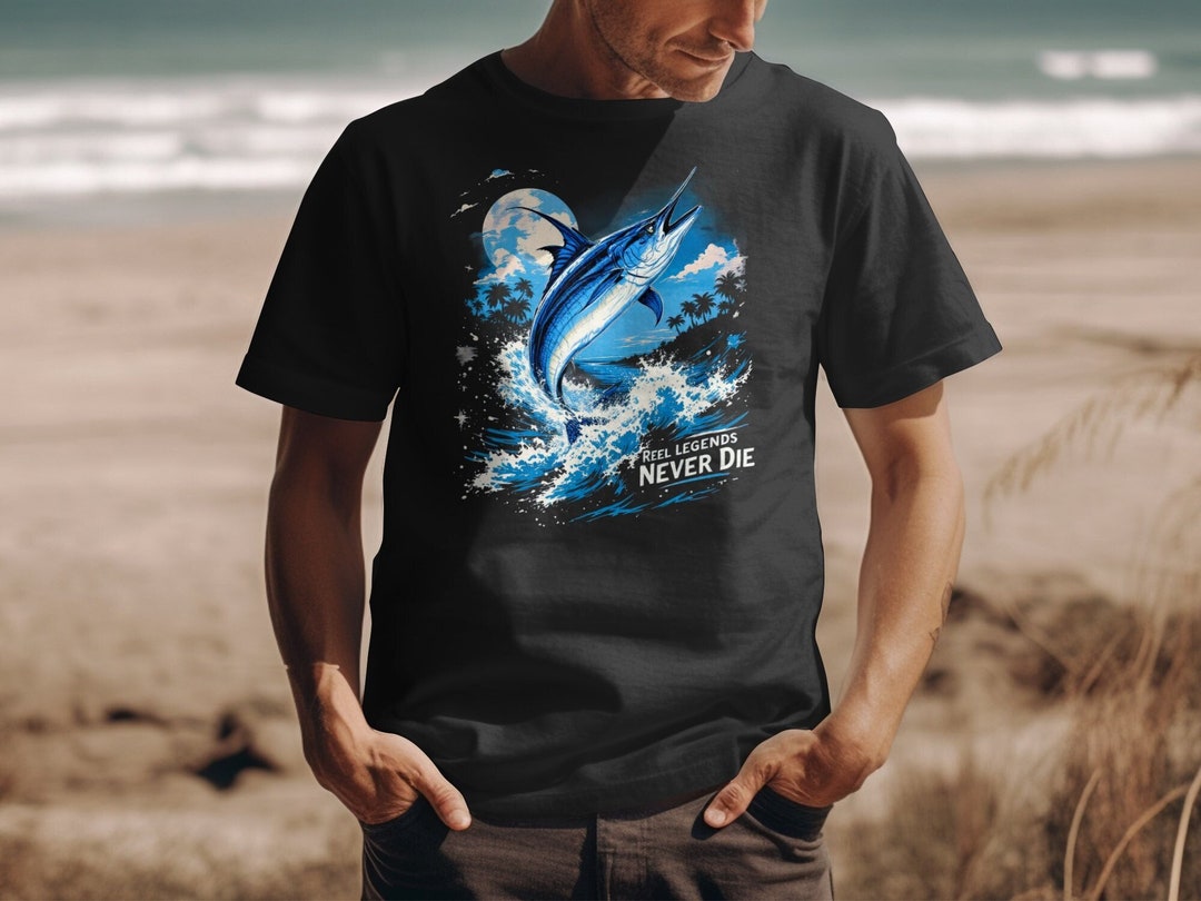 Marlin Fishing T-shirt, Ocean Fish Graphic Tee, Coastal Fishing Gift ...