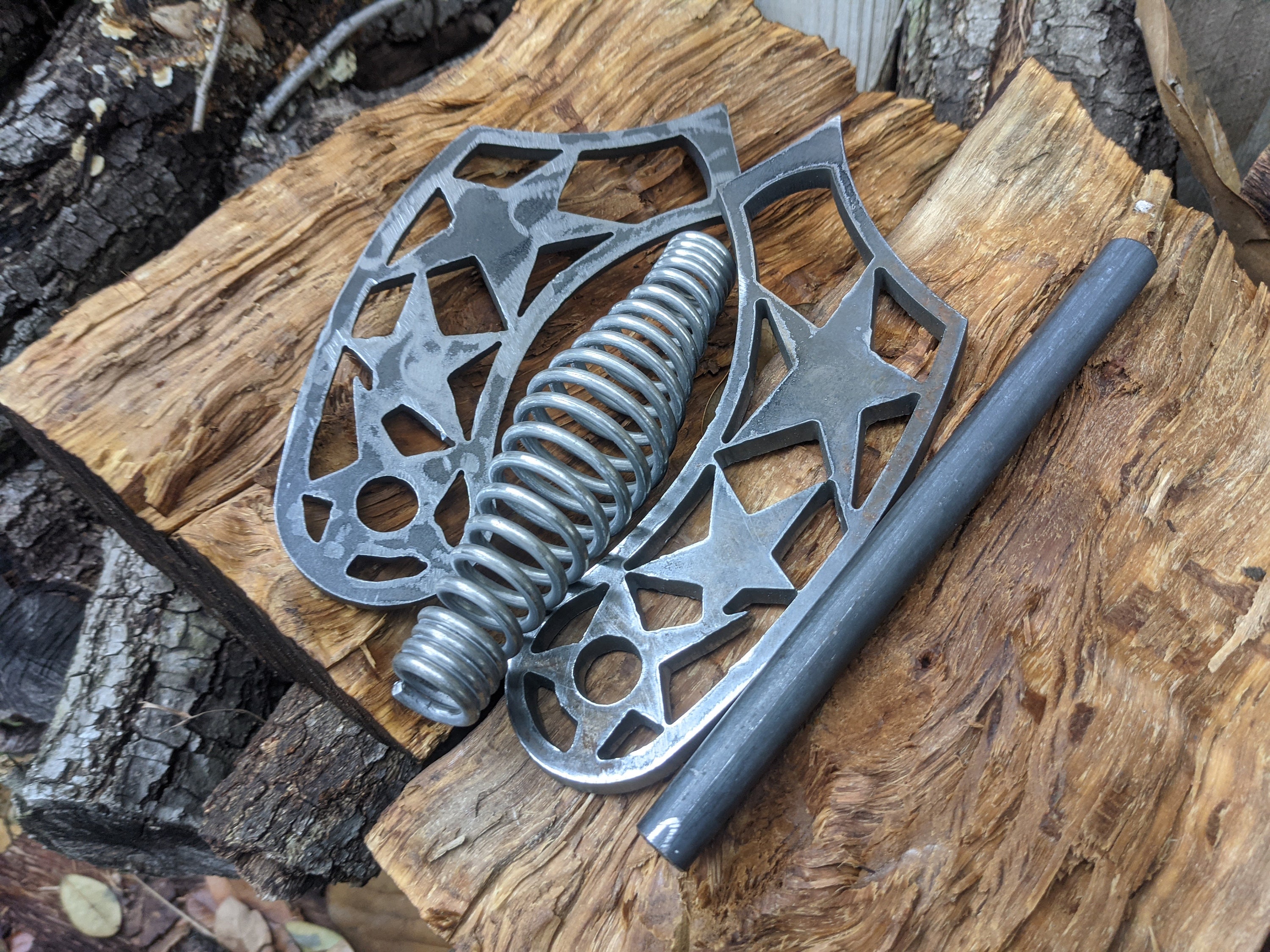 Bbq Pit Handle With Stainless Steel Spring 6" Long - Etsy