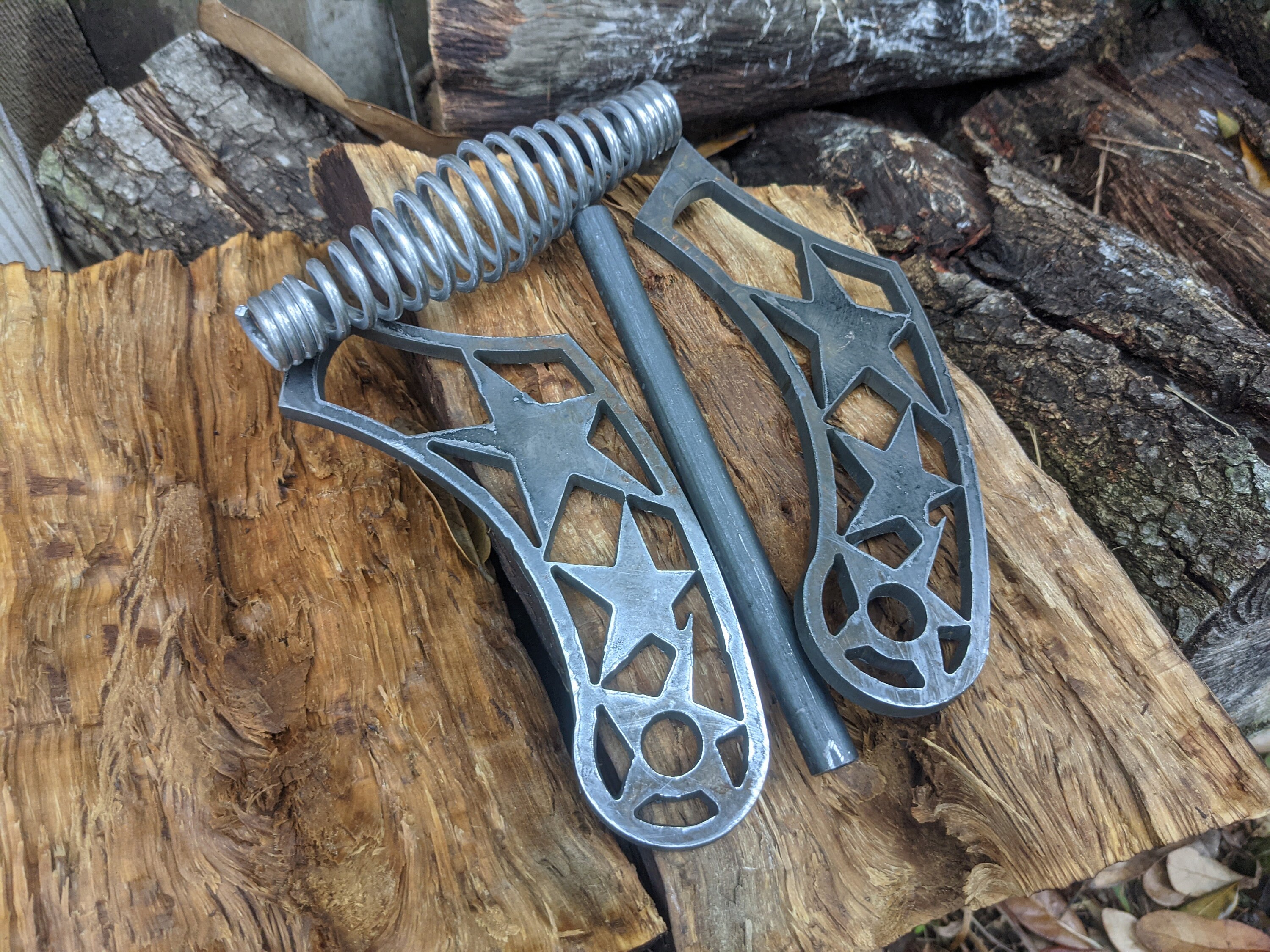 Bbq Pit Handle With Stainless Steel Spring 6" Long - Etsy