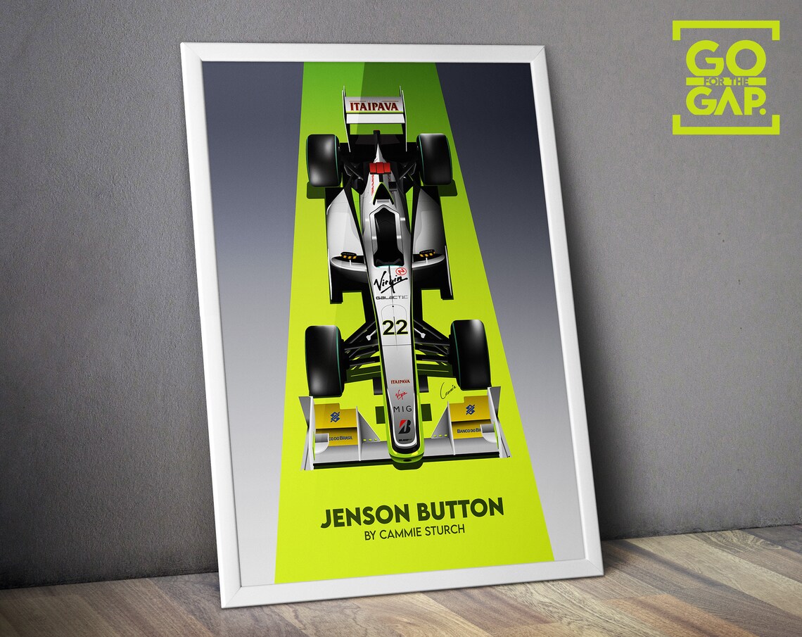 Jenson Button Brawn GP BGP001 F1 World Champion 2009 Print - Etsy UK