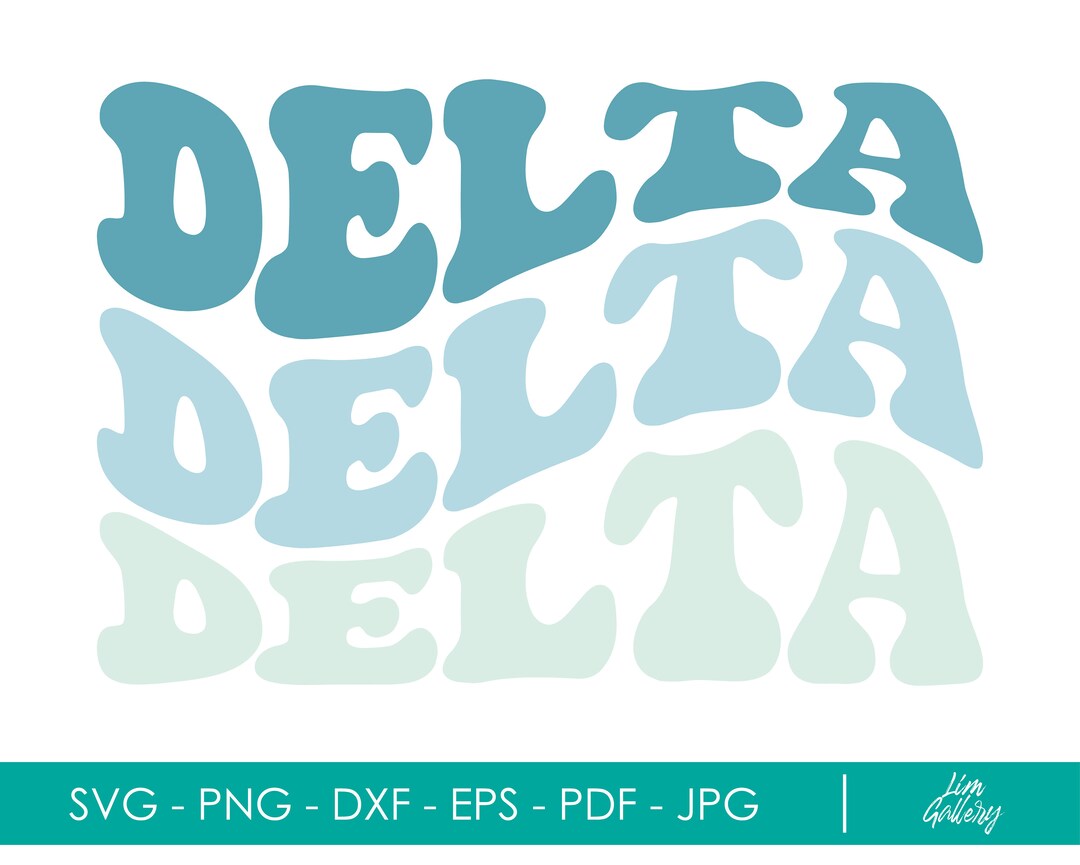 Delta Svg, Wavy Stacked Svg, Delta Wavy Svg, Personalized, Wavy Custom ...
