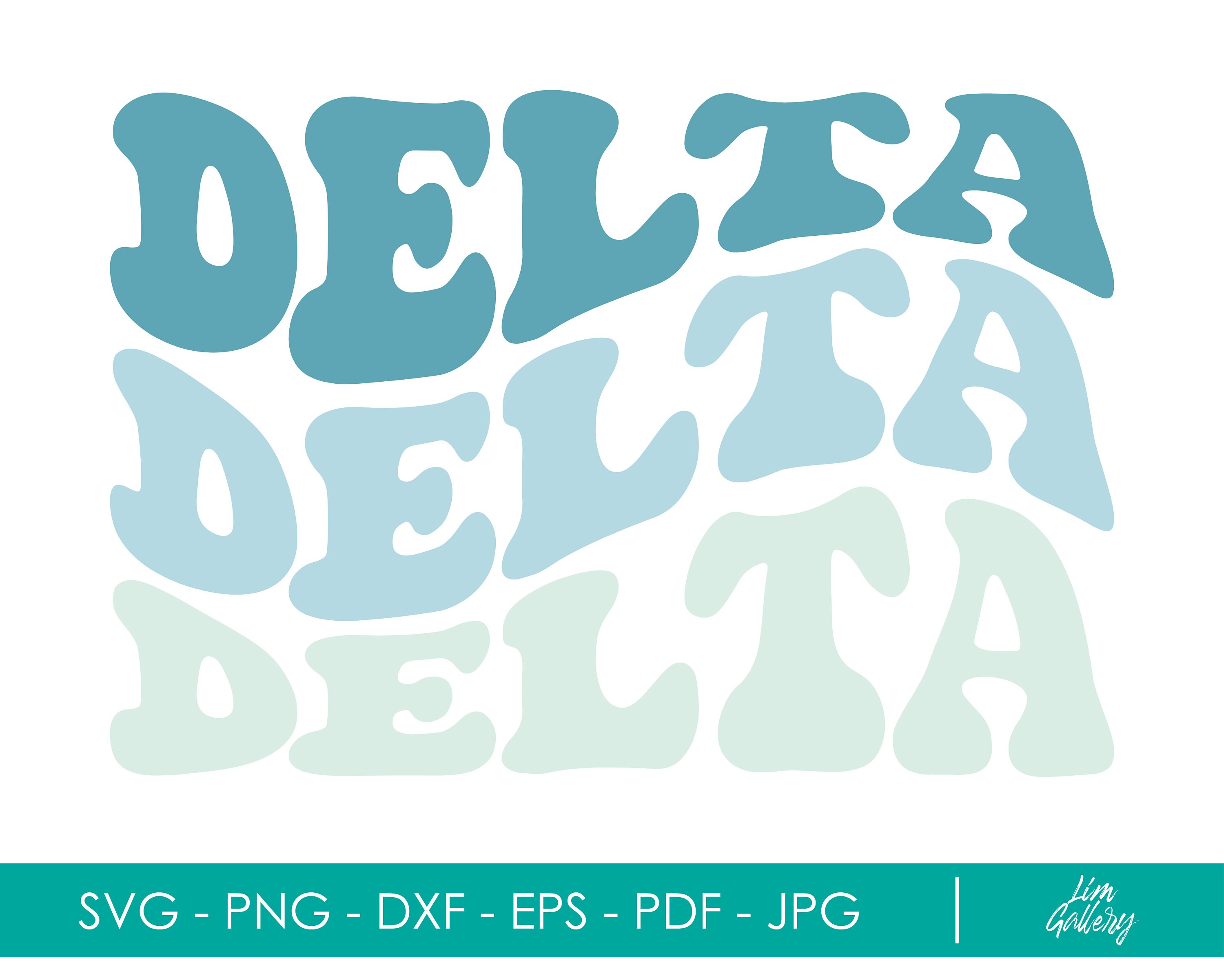 Delta Svg, Wavy Stacked Svg, Delta Wavy Svg, Personalized, Wavy Custom ...