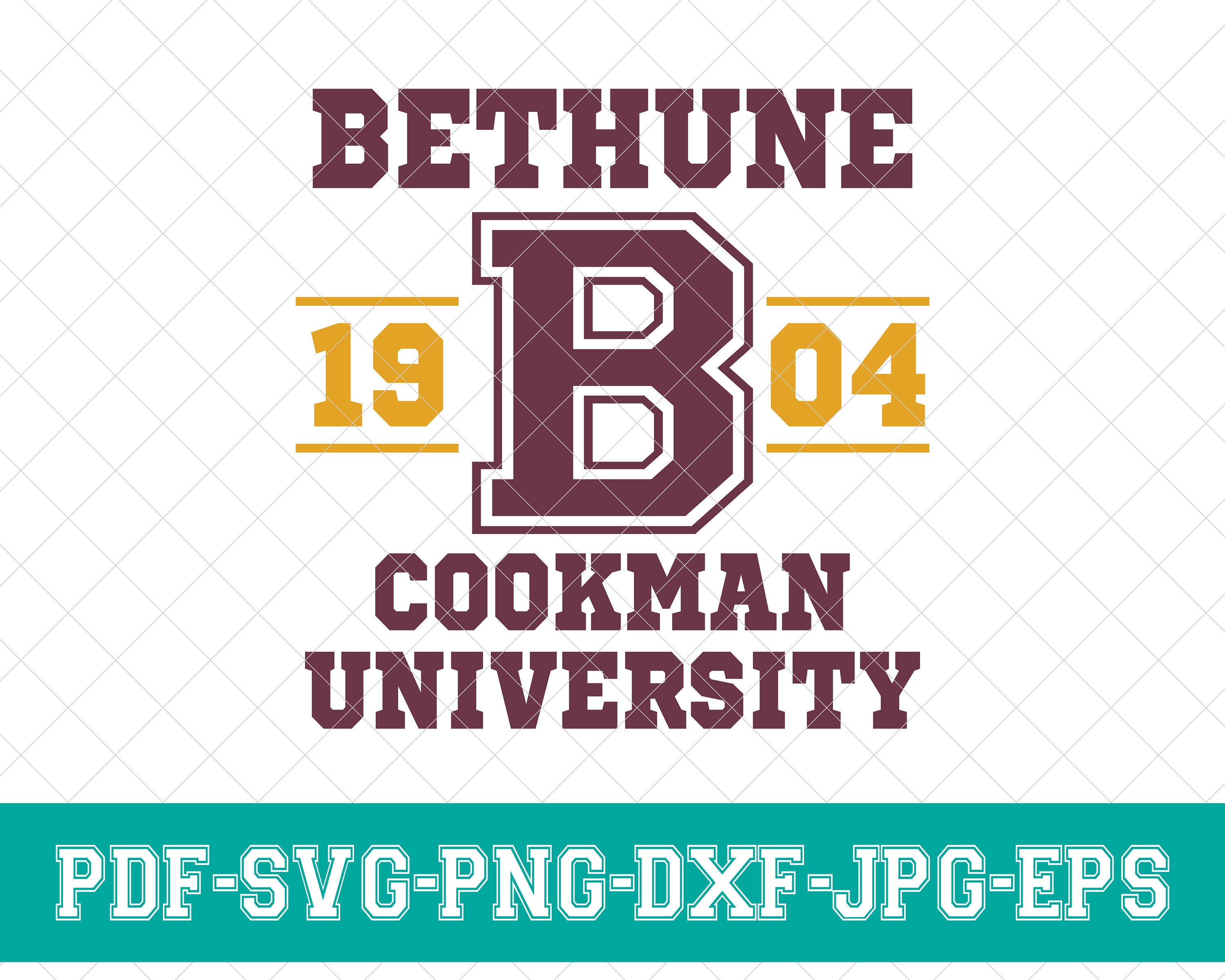 Bethune Cookman University Svg, B Svg, BCU Svg, Bethune 1904 Svg, Hbcu ...