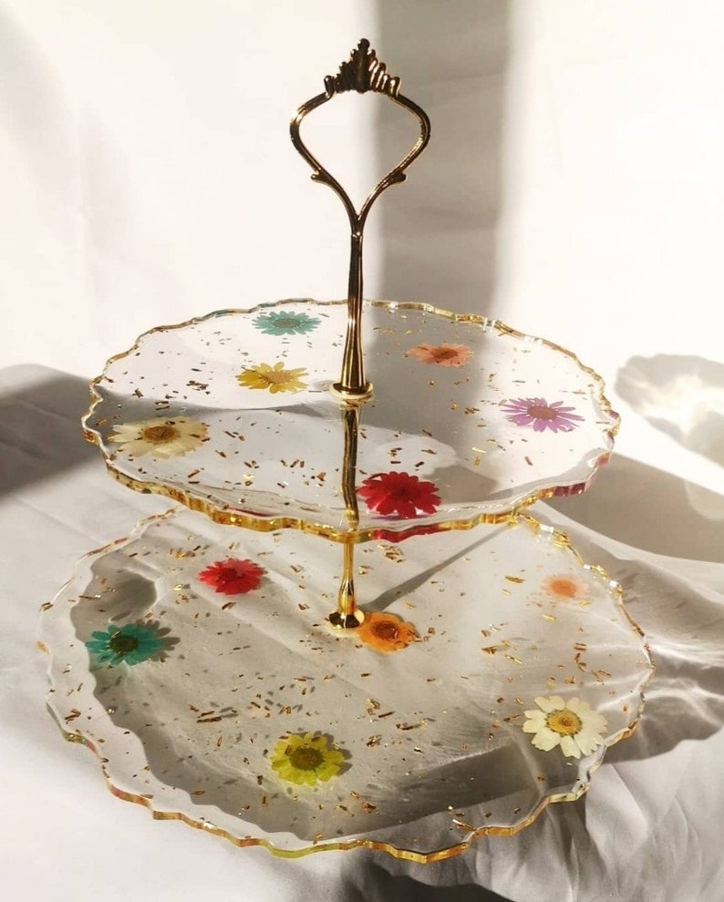 Floral Resin Cake Stand | Etsy UK