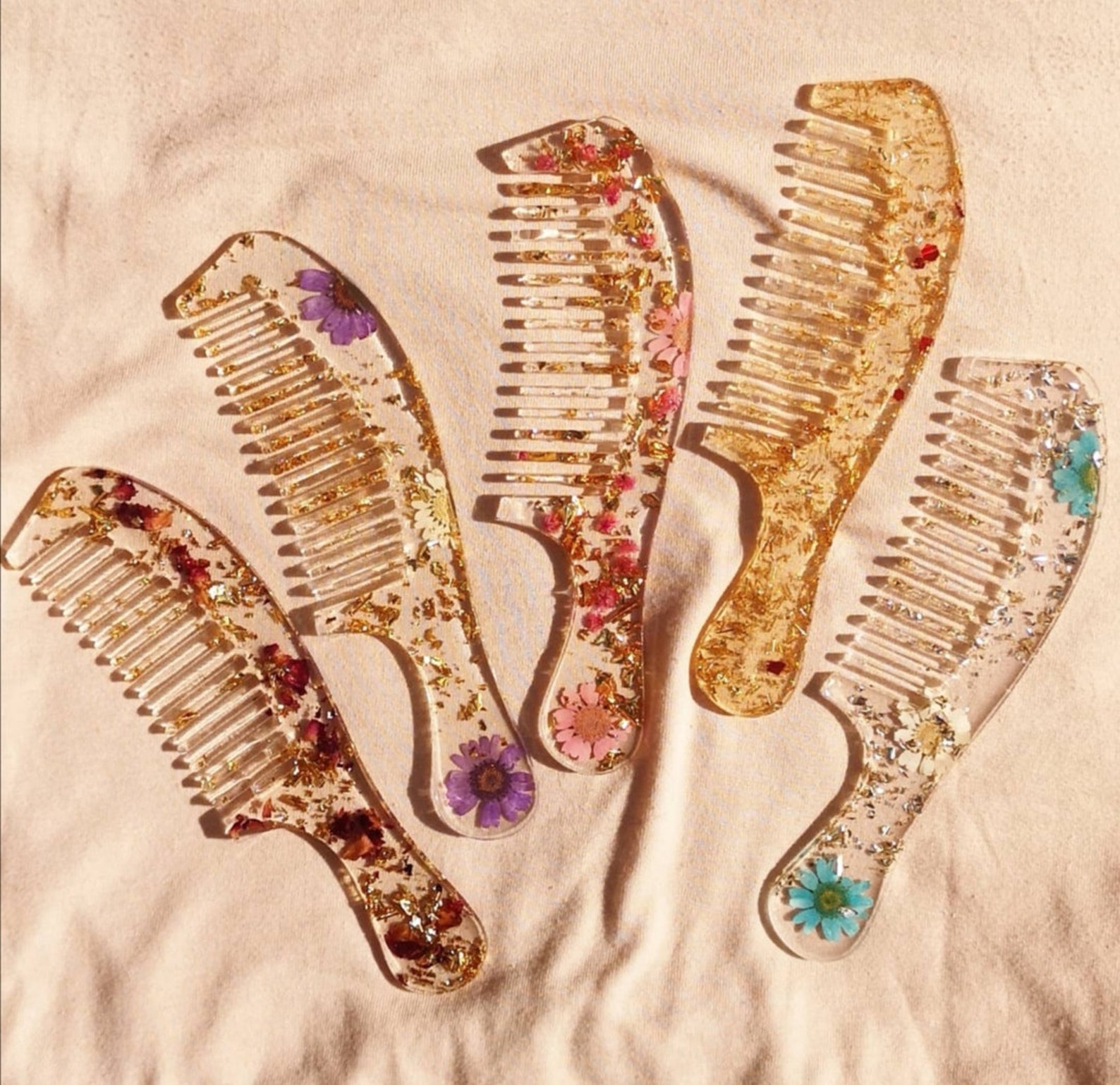 Floral Resin Comb - Etsy UK